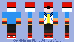 Ash with a Pokeball head Minecraft Skin