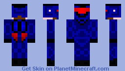 Blue Armor Guy with Red Visor Minecraft Skin