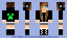 Girl With Black Jacket Minecraft Skin
