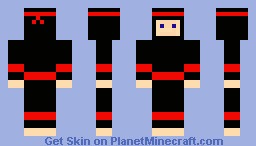 black ninja with face Minecraft Skin