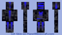 Blue Cyborg Warrior Minecraft Skin