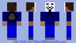 blue hoodie anonymous mask Minecraft Skin