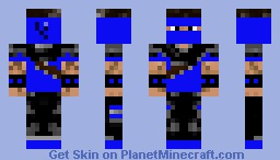 Blue Street Fighter-With Mask Minecraft Skin