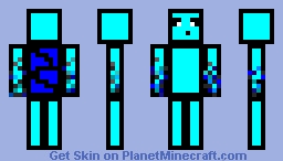 Blue creeper Banner Minecraft Banner