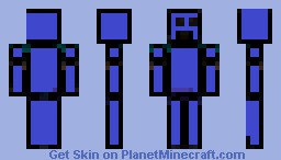 blue block man Minecraft Skin