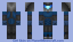 Blue cyborg Minecraft Skin