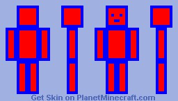 Blue Tinted Red Box Head Minecraft Skin