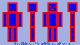 Red Tinted Blue Box Head Minecraft Skin