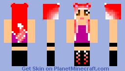 Candy Cane Fox Girl Minecraft Skin