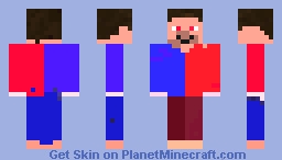 steve red blue Minecraft Skin