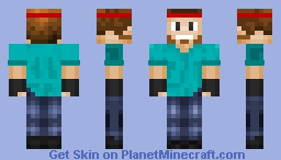 Pixel Man Steve Minecraft Skin