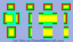 Blue, Yellow, Green and red man Minecraft Skin