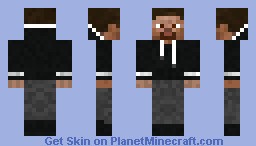Steve, Black And White Jumper. Minecraft Skin