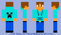 Cesar in blue creeper hoody Minecraft Skin