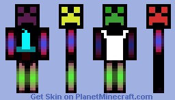 Colorful Creeper Minecraft Skin