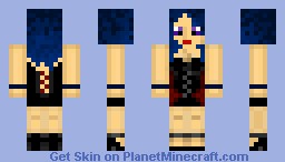 Red and black corset girl with (attempt at) high heels Minecraft Skin