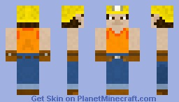 Construction Worker Dark Hair Minecraft Skin