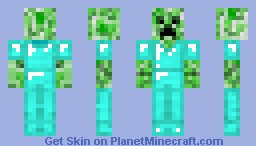 Green creeper with diamond armour Minecraft Skin