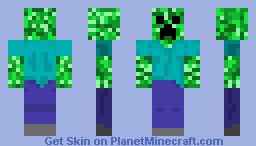 Half Man Half Creeper Minecraft Skin