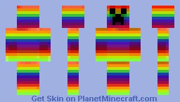 Rainbow creeper! Minecraft Skin