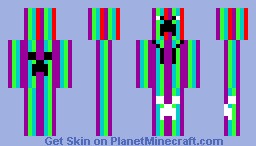 creeper Rainbow Minecraft Skin