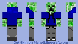Creeper with hoodie Minecraft Skin