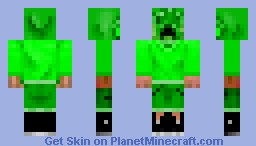 creeper becomeing human Minecraft Skin