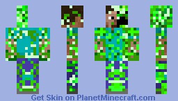 Half Steve Half Creeper Minecraft Skin