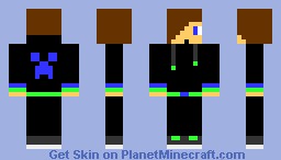 Emo Creeper jacket Blue Minecraft Skin