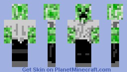 Creeper in grey steve outfit Minecraft Skin