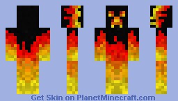 Burning Creeper / with flames on hat Minecraft Skin