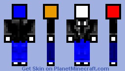 Cube head Minecraft Skin