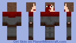 Warrior with Curtains and Face Paintings [Red] Minecraft Skin