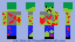 Bloody simplified zombie Minecraft Skin