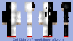 Black and white with hood Minecraft Skin