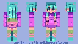 Cyan Blossom Minecraft Skin