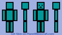 Cyan Skin With Black Border Minecraft Skin