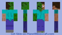 Zombie Corrupted Steve Minecraft Skin