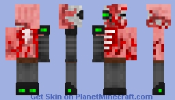 Cyborg Zombie Pigman (with blood) Minecraft Skin