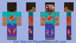 Battle Damaged Steve Minecraft Skin