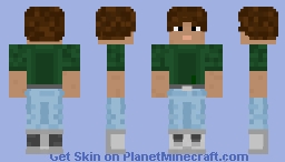 Dark-Green Shirt & Jeans Boy Minecraft Skin