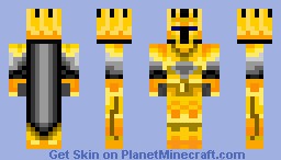 gold + gray knight Minecraft Skin