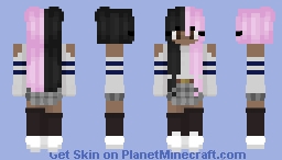 Casual split hair dye outfit Minecraft Skin