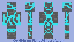 Diamond Obsessed Steve Minecraft Skin