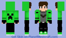 Green Creeper Boy Minecraft Skin