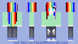 Rainbow Hair Minecraft Skin