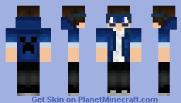 Blue Hoodie with Glasses Minecraft Skin