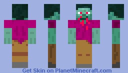 Neon Zombie Steve Minecraft Skin