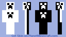 Black And White Creeper! Minecraft Skin