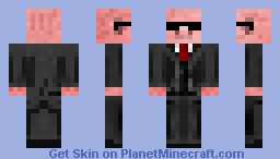 Secret Agent Pig Minecraft Skin